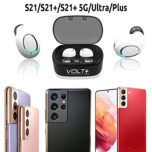 VOLT PLUS TECH Wireless V5.1 PRO Earbuds Compatible with Alcatel 5017A IPX3 Bluetooth Touch Waterproof/Sweatproof/Noise Reduction with Mic (White)