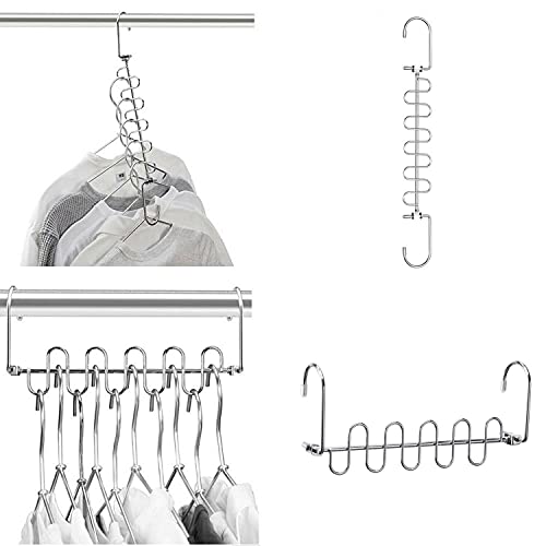 Ismeally Metal Clothes Magic Hangers Closet Wardrobe Space Saving Hangers Organizer Cascading Hangers (5Pcs)