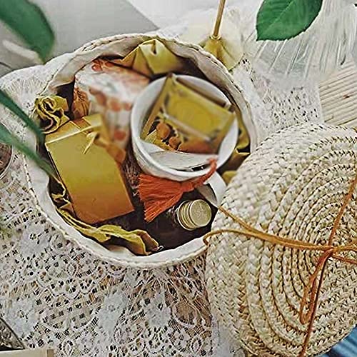 UXZDX Handmade Straw Woven Snack Storage Basket with Lid Storage Box Laundry Basket Rattan Flower Basket