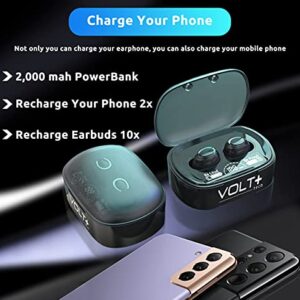 VOLT PLUS TECH Wireless V5.1 PRO Earbuds Compatible with ZTE Blade X Max IPX3 Bluetooth Touch Waterproof/Sweatproof/Noise Reduction with Mic (Black)