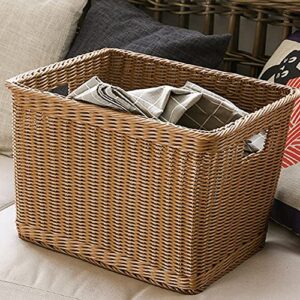 UXZDX Dirty Clothes Basket Household Storage Basket, Handmade Basket Large Plastic Rattan-Like Debris Basket Storage Basket