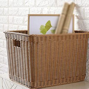 UXZDX Dirty Clothes Basket Household Storage Basket, Handmade Basket Large Plastic Rattan-Like Debris Basket Storage Basket