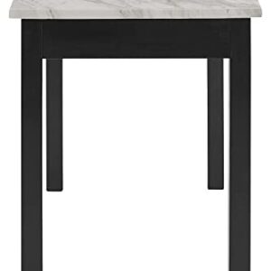 New Classic Furniture Celeste Faux Marble Writing Table Desk for Home Office, White/Gray with Black Base