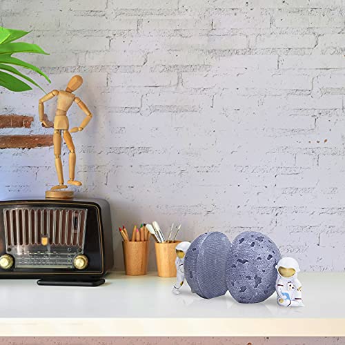 Banllis Bookend Decorative Astronaut Decorations Book Ends for Office Shelves, Modern Bookends Heavy Duty Book Stoppers Decor for Boys Kids Idea Gift - Gray