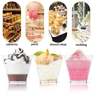 Jnnzzggu 50Pcs Square Mini Plastic Dessert Cups,3.5Oz Clear Plastic Parfait Appetizer Cup for Desserts,Appetizers,Ice Cream