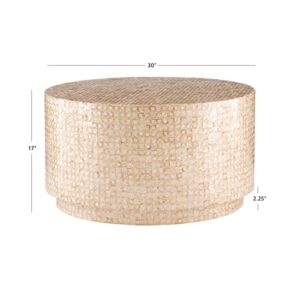 Linon Gold Capiz Mosaic Kiro Coffee Table, 30 in x 30 in x 17 in