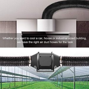 YIJUHOU 4 Inch 5 Feet Dryer Vent Hose, Flexible Aluminum Air Ducting for HVAC Ventilation, Fan Filter and Grow Tent, 2 Clamps Include