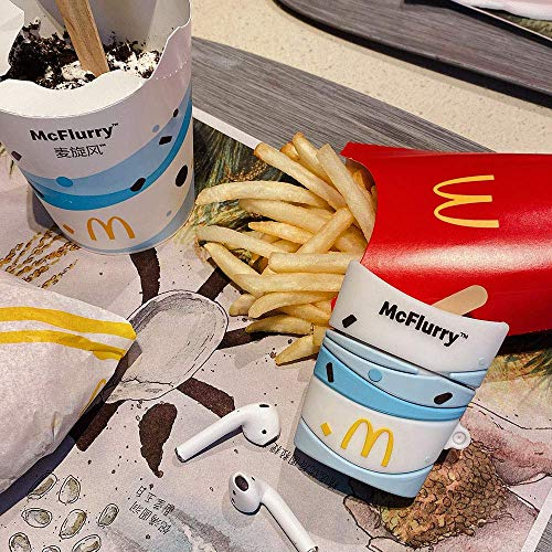 Airpod Case, 3D Cute Funny Cool Kawaii Fashion Food and Drink Airpod Case Design , Kawaii Fun Cool Keychain for Airpod 1/2 (McFlurry)