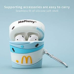 Airpod Case, 3D Cute Funny Cool Kawaii Fashion Food and Drink Airpod Case Design , Kawaii Fun Cool Keychain for Airpod 1/2 (McFlurry)