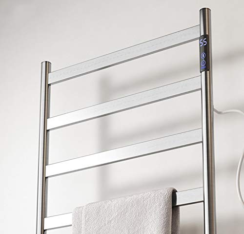 Towel Warmer 6 Bar Freestanding & Wall Mounted Heated Drying Rack Aluminum Frame Home Bathroom Space Saving Stainless Steel Heating Drying Rack (Color : Gold)