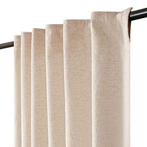 homidate farmhouse curtain 50x84 inch natural, linen 30%, cotton 70% curtains, 2 panels curtain,tab top curtains, room darkening drapes, curtains for bedroom, curtains for living room, set of 2