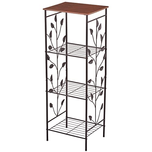 Collections Etc Climbing Leaf Design 4-Tier Metal Accent Shelf