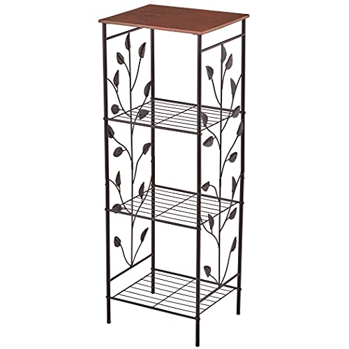 Collections Etc Climbing Leaf Design 4-Tier Metal Accent Shelf