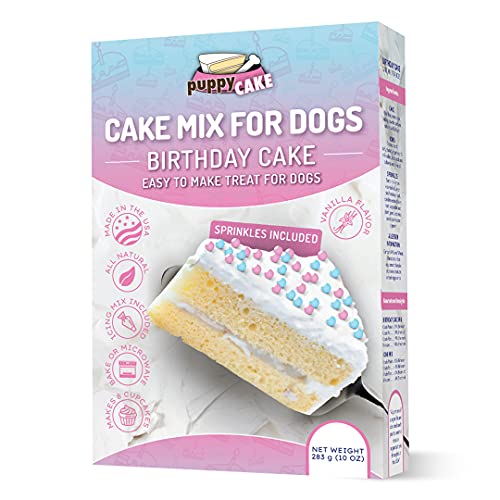 Puppy Cake Dog Birthday Cake Mix 6 Flavors - Cake Mix for Dogs, Icing Mix, Bake or Microwave, Made in USA, All Natural Fluffy & Moist Dog Cake Mix