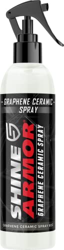 SHINE ARMOR Graphene Ceramic Coating for Cars | Highly Concentrated for Vehicle Paint Protection and Shine with Hydrophobic Top Coat SiO2 Technology Premium Gloss 8 Fl Oz