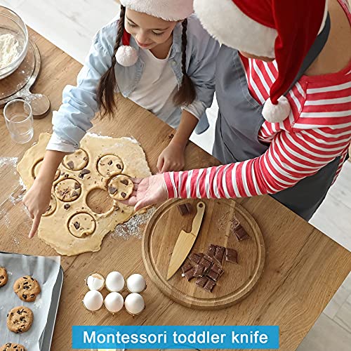 LUOLAO Wooden Kids Knife for Cooking, Montessori Toddler Knife, Kids Junior Cooking Utensils Ages 5-8, Kids Kitchen Tool for Real Cooking