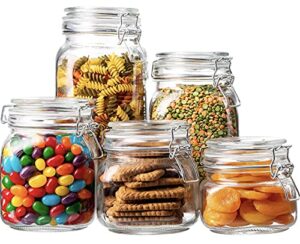 simpli-magic kitchen canisters, various sized, clear