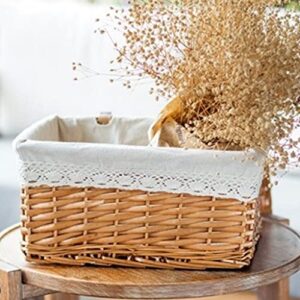 UXZDX Rattan Clothes Woven Storage Basket Cosmetic Storage Box, Storage Box Household Basket with Lid