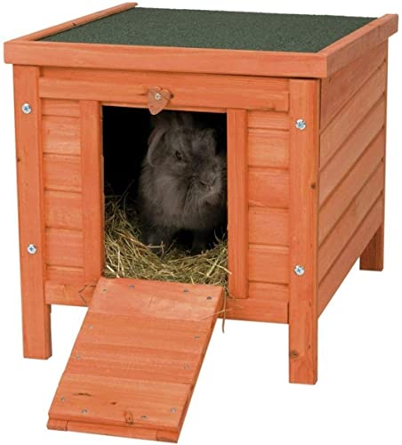 Seny Outdoor Cat House, Rabbit Hutch Small Animal Home, Shelter Weatherproof for Guinea Pigs Chinchilla (Brown)