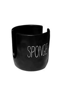 mud pie kitchen dish bistro sponge holder caddy, black