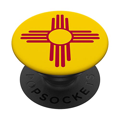 New Mexico Flag NM State Flag Zia Sun Symbol PopSockets Swappable PopGrip