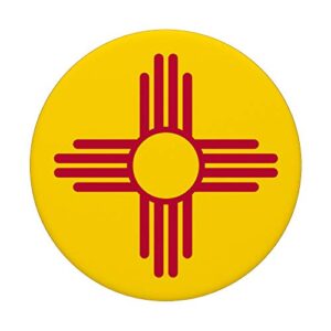 New Mexico Flag NM State Flag Zia Sun Symbol PopSockets Swappable PopGrip