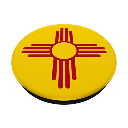 New Mexico Flag NM State Flag Zia Sun Symbol PopSockets Swappable PopGrip