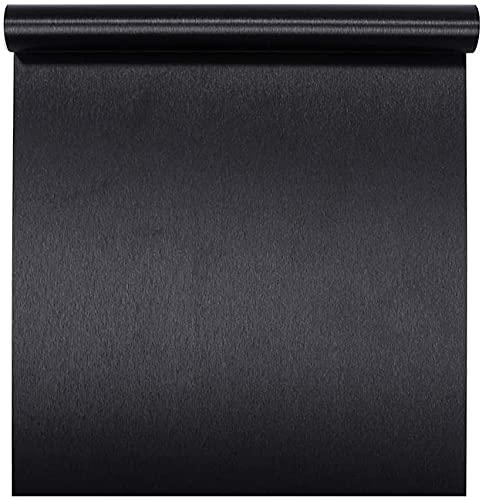 GLOW4U 24"X117" Peel and Stick Vinyl Black Stainless Steel Wallpaper Brushed Black Metallic Stainless Steel Contact Paper for Fridge Refrigerator Dishwasher Stove Appliances Liner Sticker