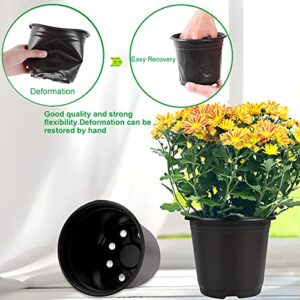 Augshy 40 Pcs 4" Black Plastic Plant Nursery Seed Starting Pots for Succulent Seedling Cutting Transplanting