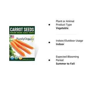 Purely Organic Products Purely Organic Heirloom Carrot Seeds (Scarlet Nantes) - Approx 1800 Seeds