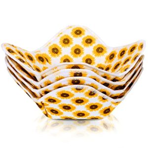 microwave bowl cozy holders set of 4, microwave safe hot bowl holder bowl potholders, multipurpose heat resistant plate holder for hot and cold bowls home kitchen (sunflower)