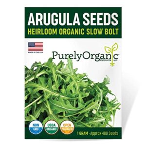 purely organic products purely organic heirloom arugula seeds (slow bolt) - approx 500 seeds