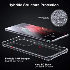 KIOMY Galaxy S21 Ultra Case Crystal Clear Shockproof Bumper Protective Cell Phone Cover Hybrid Design Hard PC Back with Flexible TPU Raised Bezel & Enhanced Corners for Samsung Galaxy S21 Ultra 5G 6.8