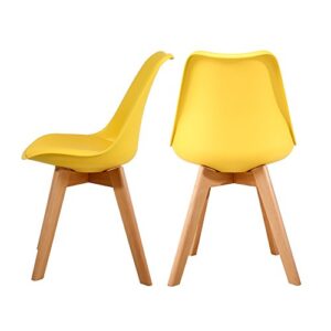 NOBPEINT Mid Century Modern Kitchen and Dining Room Chair, Set of 2 (Vitality Yellow)