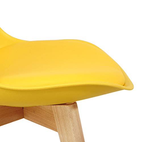 NOBPEINT Mid Century Modern Kitchen and Dining Room Chair, Set of 2 (Vitality Yellow)