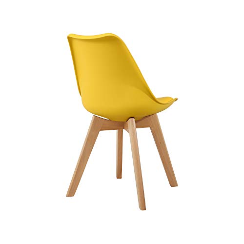 NOBPEINT Mid Century Modern Kitchen and Dining Room Chair, Set of 2 (Vitality Yellow)