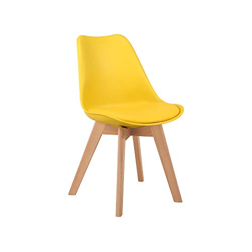 NOBPEINT Mid Century Modern Kitchen and Dining Room Chair, Set of 2 (Vitality Yellow)