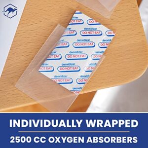 15x Silver 5 Gallon Wallaby Mylar Bag - (5 Mil) + 60 Mylar Bag Bundle - 1 Gallon Stand-Up Zipper Pouches - (7.5 Mil-10’’x14’’), Oxygen Absorbers, Labels - Resealable Zipper, Heat Seal, FDA Grade