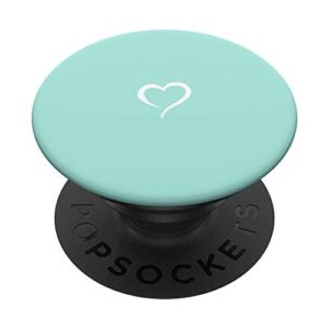 aqua teal blue hand drawn heart minimalist love popsockets swappable popgrip