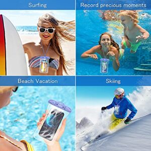 Migeec Waterproof Phone Case (2 Packs) IPX8 Waterproof Phone Pouch Dry Bag Waterproof Bag for Beach Kayaking Travel Compatible with iPhone Android Device up to 6.9" (Black+Blue)