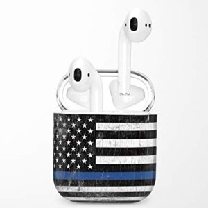 GIUMOWL American Flag Airpods Case Compatiable with Airpods 1 & 2 - Airpods Cover with Key Chain, Full Protective Durable Shockproof Personalize Wireless Headphone Case