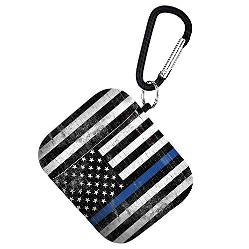 GIUMOWL American Flag Airpods Case Compatiable with Airpods 1 & 2 - Airpods Cover with Key Chain, Full Protective Durable Shockproof Personalize Wireless Headphone Case