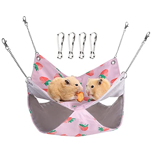 Skyeasure Small Animal Hammock, Pet Hanging Hammock, Pet Guinea Pig Rat Cage Hammock Soft Bunkbed Hanging Bed Napping Bed Sleep Nap Sack ​for Ferret Hamster Chinchilla Squirrel