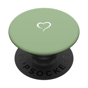 matcha green hand drawn heart minimalist love popsockets swappable popgrip