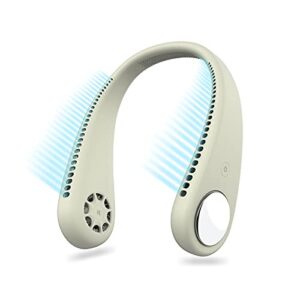 hao too portable neck fan, wearable air conditioner, usb charging, hanging neck headset design, 360° rotation, 3 levels adjustable, suitable for travel, sports, office