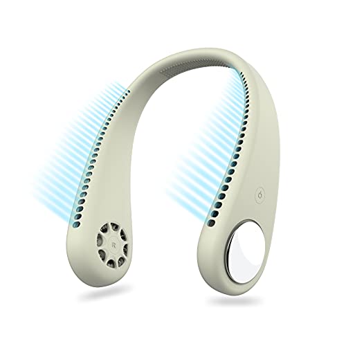 HAO TOO Portable Neck Fan, Wearable Air Conditioner, USB Charging, Hanging Neck Headset Design, 360° Rotation, 3 Levels Adjustable, Suitable For Travel, Sports, Office