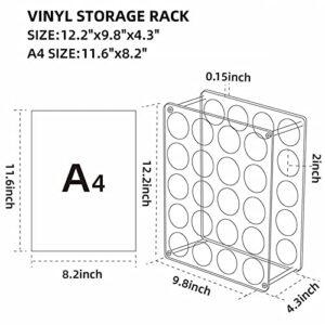 leevehold Vinyl Roll Storage Rack, Sturdy Vinyl Roll Holder, Vinyl Storage Organizer for Craft Room, 20-Holes | Aperture 2 Inch, Easy to Assemble (Clear Acrylic)