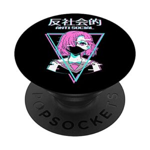 antisocial vaporwave anime girl japanese indie alt aesthetic popsockets swappable popgrip