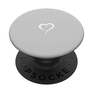 light pastel plain grey hand drawn heart minimalist love popsockets swappable popgrip