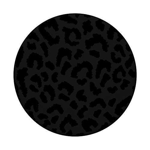 Black Leopard Skin Print For Women - Black Cheetah Pattern PopSockets PopGrip: Swappable Grip for Phones & Tablets